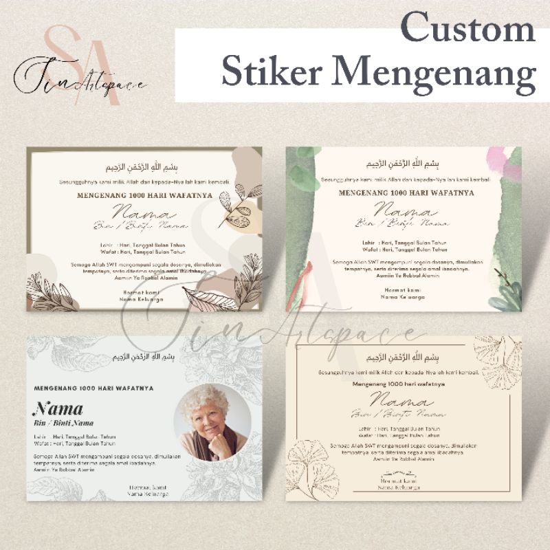 Jual Cetak Kartu/Stiker Mengenang 40/100/1000 Hari Wafatnya, Custom ... Jual Cetak Kartu/Stiker Mengenang 40/100/1000 Hari Wafatnya, Custom ...