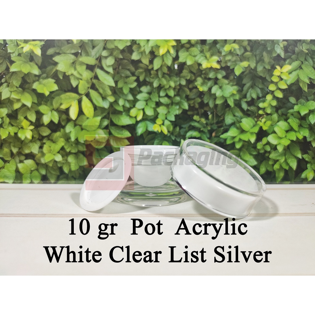 Jual 10gr pot cream akrilik / acrylic jar white transparan / clear 10 ...