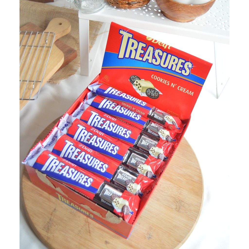 Jual Coklat Delfi Treasure White Cookies'n Cream Box Indonesia|Shopee ...