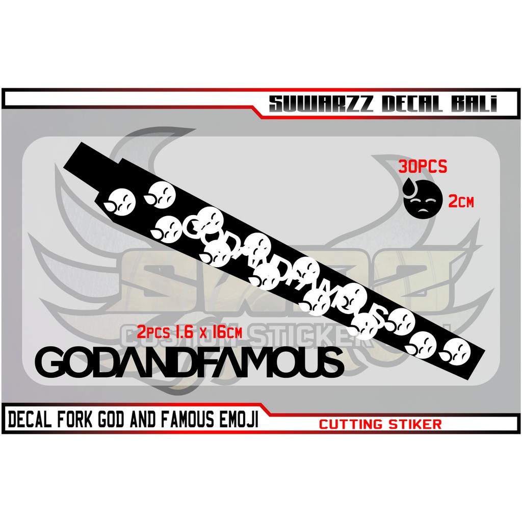 Jual SET DECAL STIKER STICKER FORK SEPEDA BIKE GOD AND FAMOUS EMOJI ...