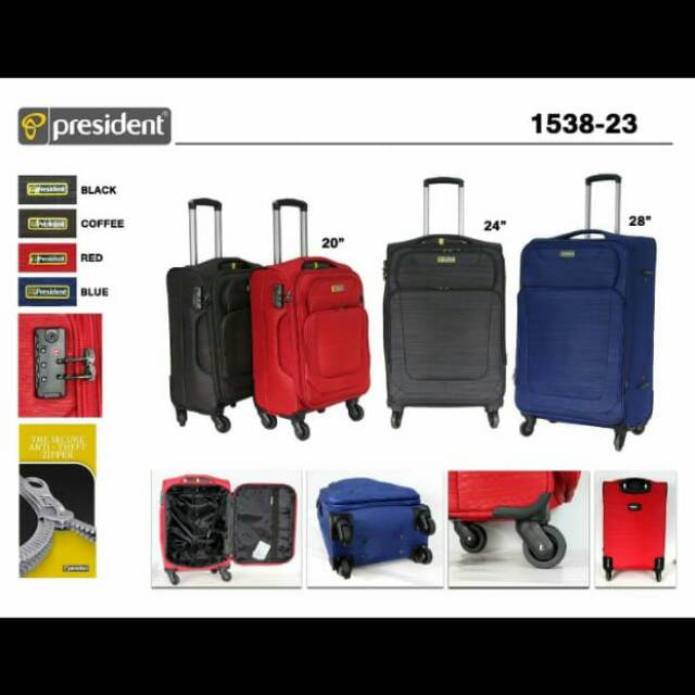Jual Koper kain kanvas president 28" /koper travelling/koper umroh ...