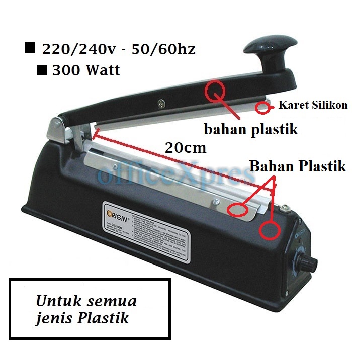Jual Alat Pres Plastik 200 / Alat Perekat Plastik / Impulse Sealer 20 ...