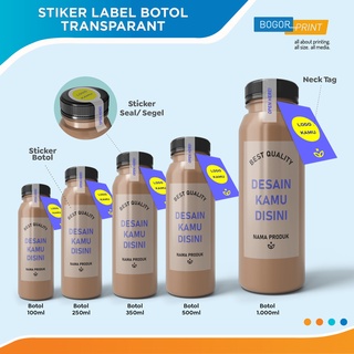 Jual Cetak Paket Label Stiker Botol Transparant / Kemasan Minuman ...