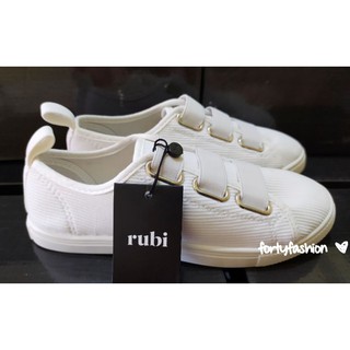 Jual {SALEE!!!} RUBI Olsen Sepatu Sneakers Tali Putih Sporty Velcro ...