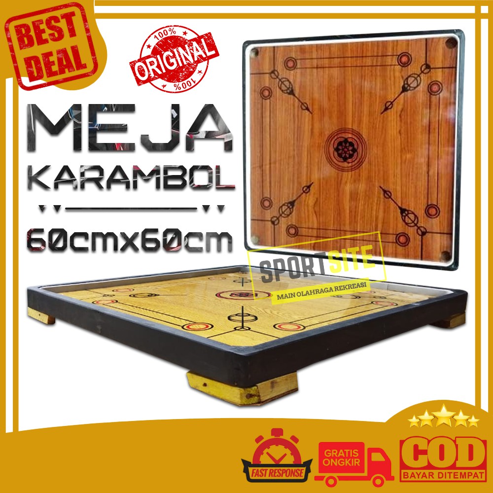 Jual Meja Papan Karambol Kecil Free Biji dan Bubuk Kristal Board Games ...