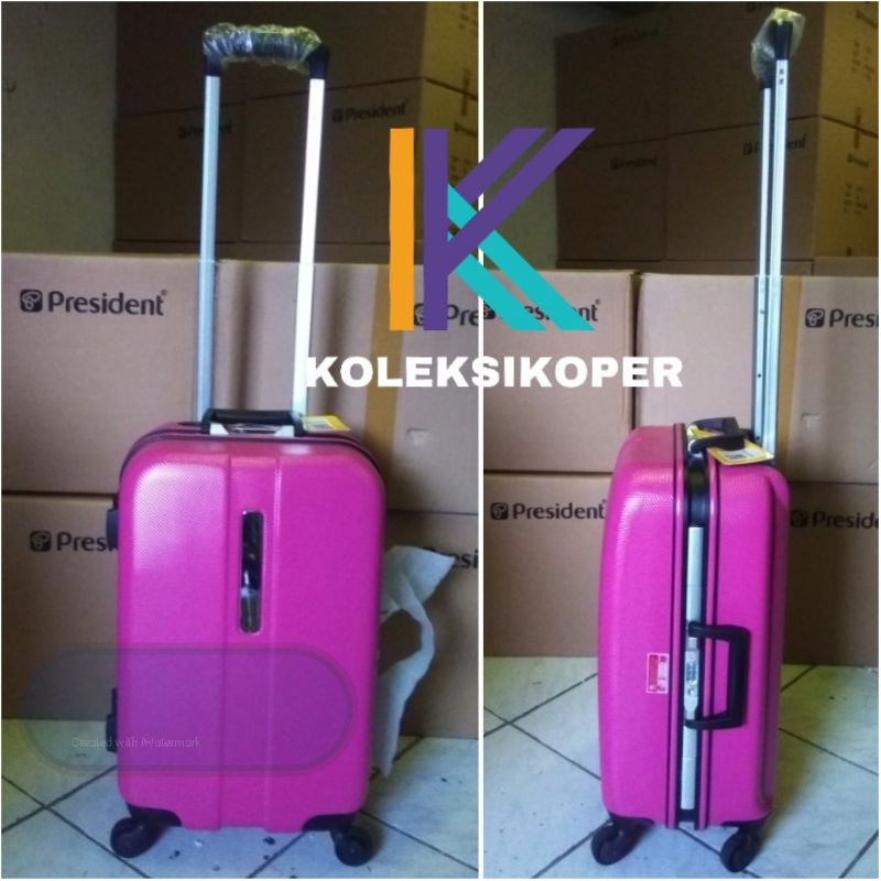 Jual Koper President Original Box Polycarbonate Pink TSA Size Kabin 20 ...