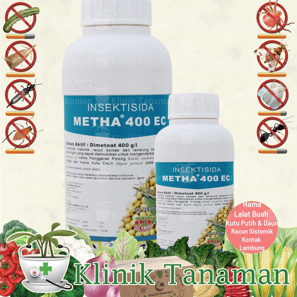 Jual Obat Hama Metha 250ml Pembasmi Hama Lalat Buah, Penggerek Batang ...