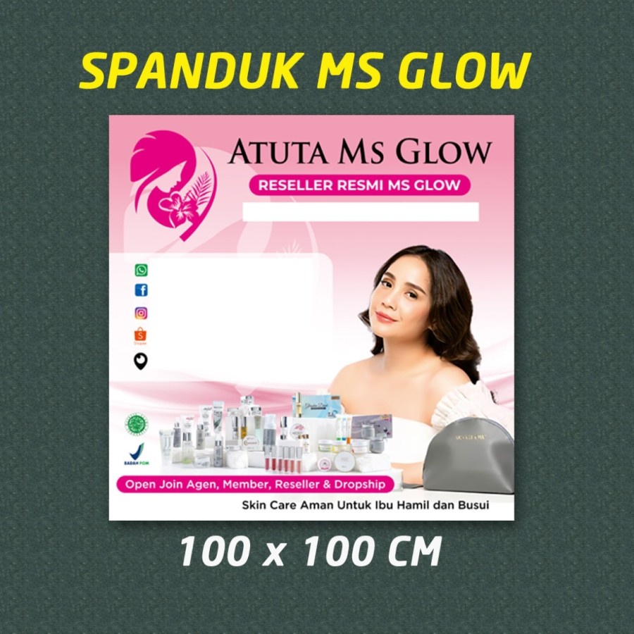 Jual Spanduk Banner Ms Glow ukuran 1x1, 2x1, 3x1m Desain Keren ...