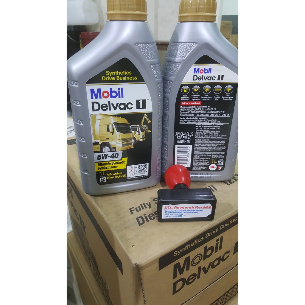 Jual ORIGINAL Barcode Scan Oli Mobil diesel Mobil1 Delvac 1 5w-40 Full ...