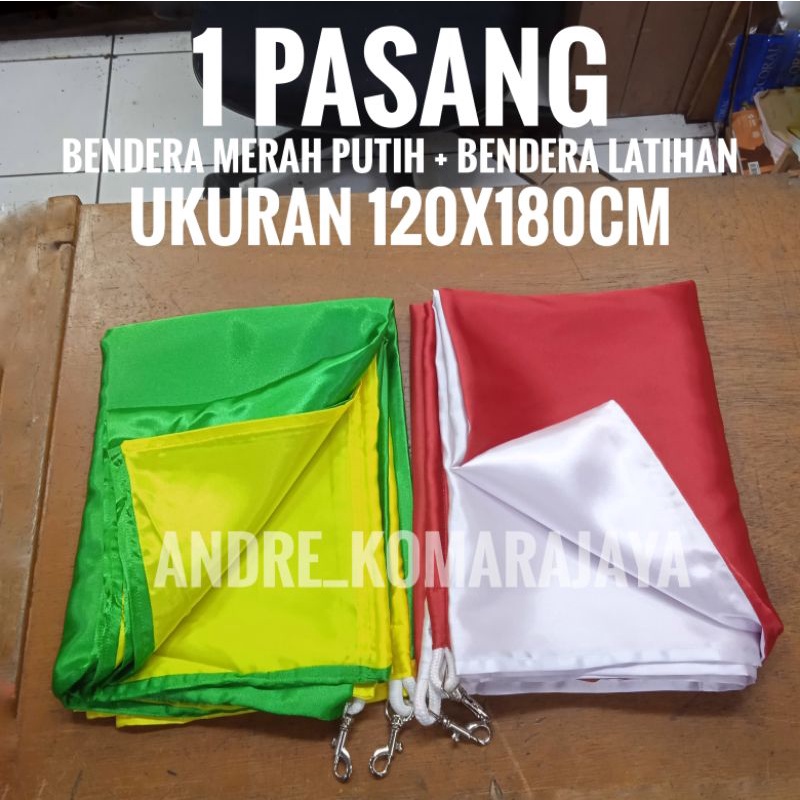 Jual bendera merah putih dan bendera latihan 120x180 bahan satin ...