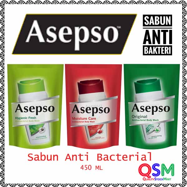 Jual Asepso Antibaketrial Sabun Cair 450 ml Antibacterial All Varian Murah | Shopee Indonesia