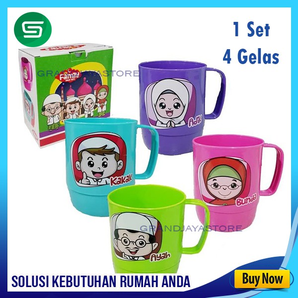 Jual Mug set Gelas plastik family set 4 pcs Gelas karakter Cangkir ... Jual Mug set Gelas plastik family set 4 pcs Gelas karakter Cangkir ...