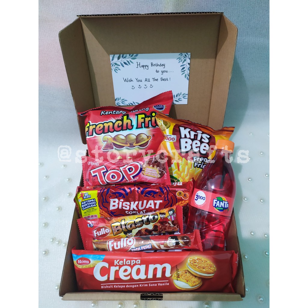 Jual SNACK BOX/SNACKBOX GIFT/HAMPERS SNACK/KADO ULANG TAHUN/WISUDA ...