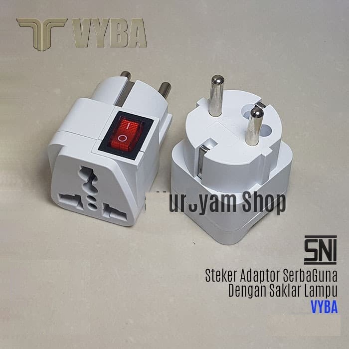 Jual Over Steker Colokan Kaki 3 / Sambungan Steker 3 ke 2 Saklar SNI ...