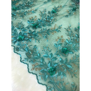 Jual Kain Brokat Bunga Timbul 3 Dimensi (3D) per 50cm=1/2 meter ...