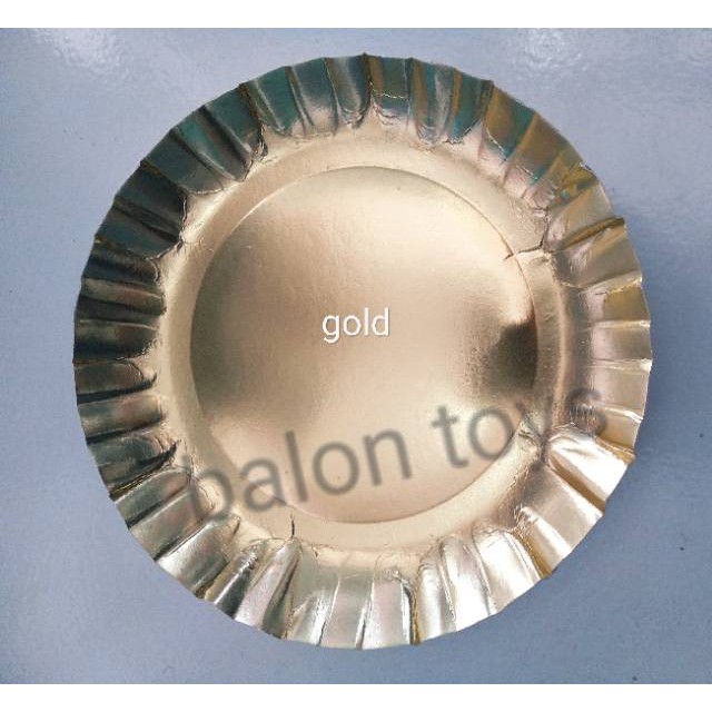 Jual Piring Kertas Kue Gold/Silver/Piring Ulang Tahun/Paper Plate / piring tart ulang tahun (isi ...