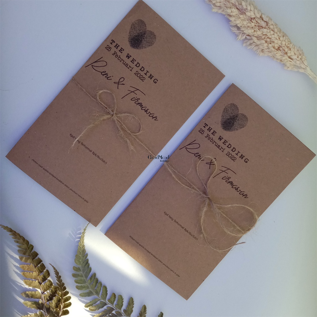 Jual Undangan Pernikahan Murah Meriah Kraft, Elegan, Tebal, Simple ...
