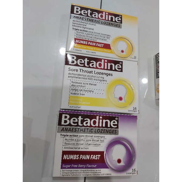 Jual betadine sore throat lozenges anaesthetic lozenges - permen pelega ...