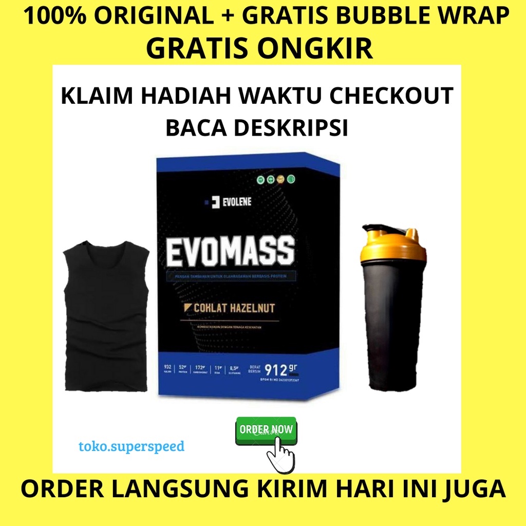 Jual Evomass Evolene Mass Gainer 912gr 2lbs Coklat Hazelnut Vanilla Ice ...