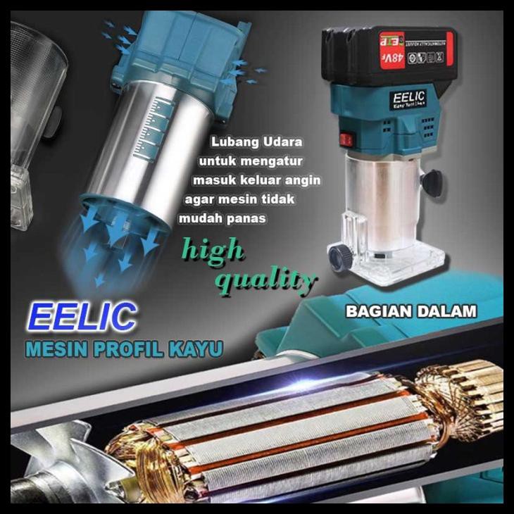 Jual Eelic Mep-Edc378 Mesin Router Profil Kayu Cordless Flat Edge ...