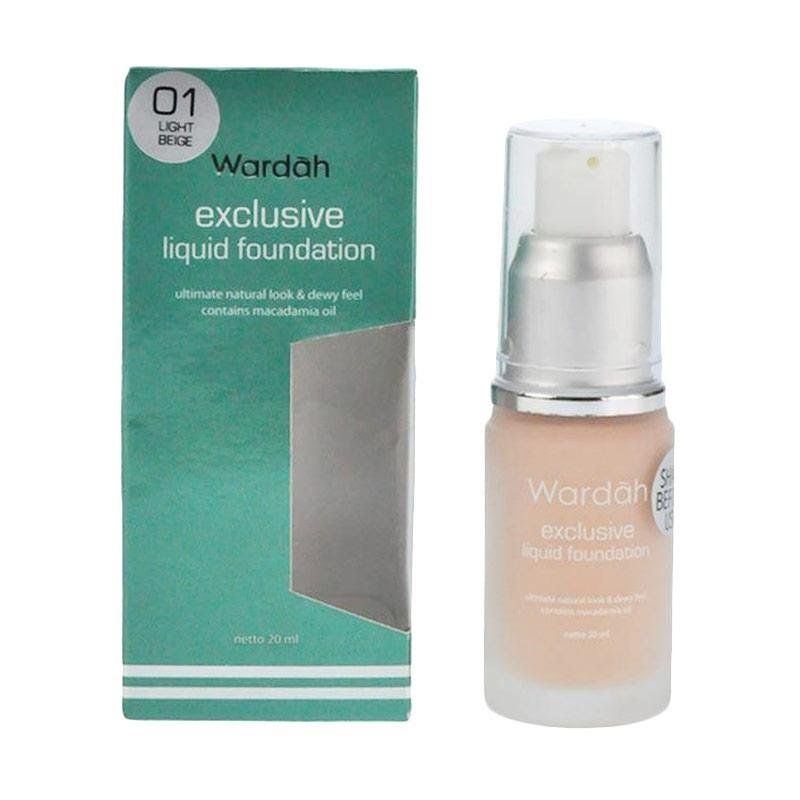 Jual Wardah exclusive Liquid Foundation 01 Light beige 20ml | Shopee ...