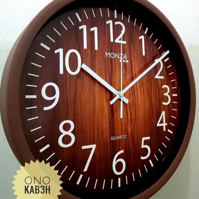 Jual Open Ds] Jam Dinding Besar Motif Kayu Diameter 30Cm Monza M5Mk ...