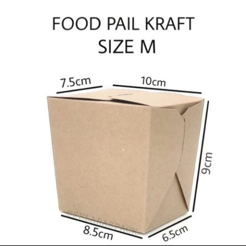 Jual ISI 100pcs | Food Pail Kraft Size M - RICEBOX - RICE BOX | Shopee ...