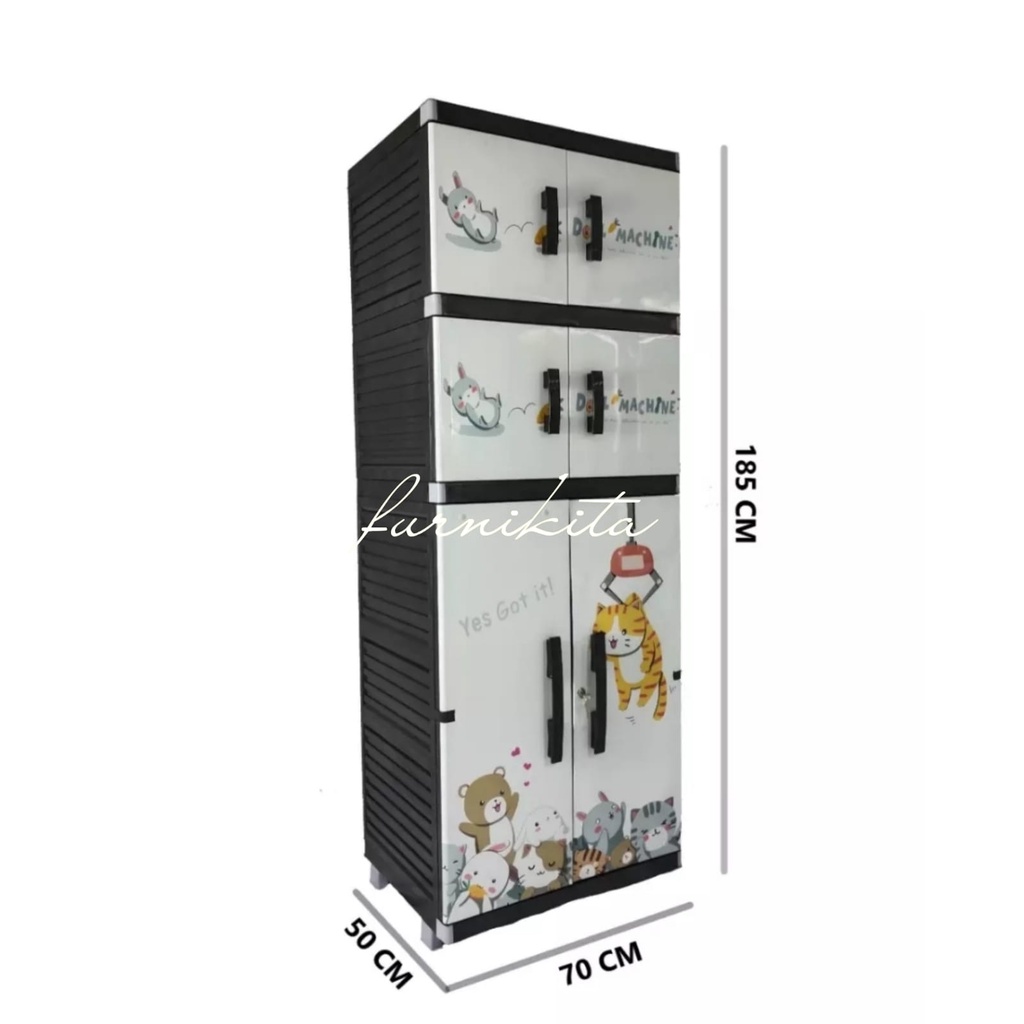 Jual JUMBO - LEMARI PLASTIK GANTUNG MIAMI STICKER KARAKTER Indonesia ...