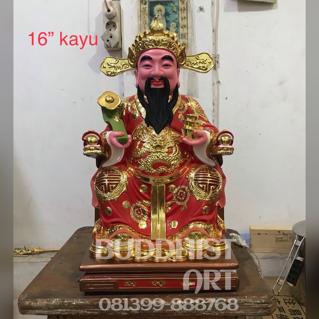 Jual Patung dewa caisen /chai sen/ chaisen ye/ dewa rejeki 16 inch kayu ...