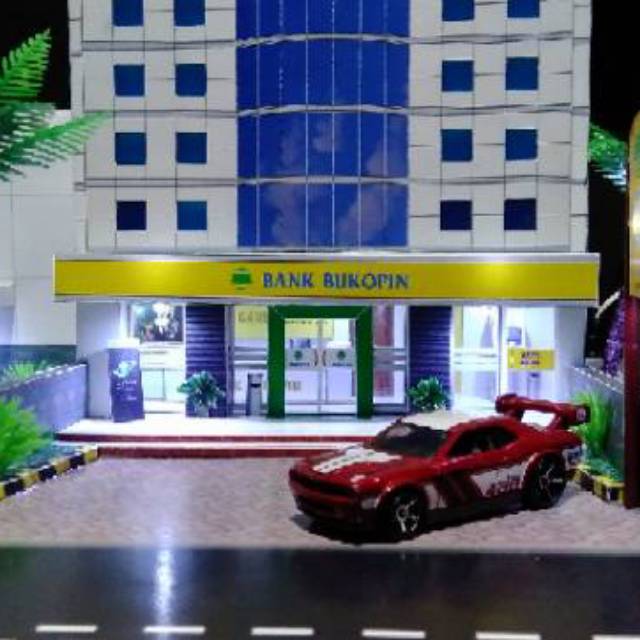 Jual Diorama Miniatur bank bukopin lengkap dengan lampu | Shopee Indonesia
