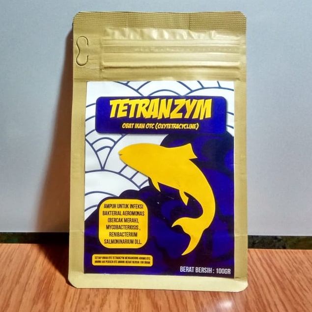 Jual OBAT IKAN OTC merk TETRANZYM oxytetracycline oksitetrasiklin 100gr ...