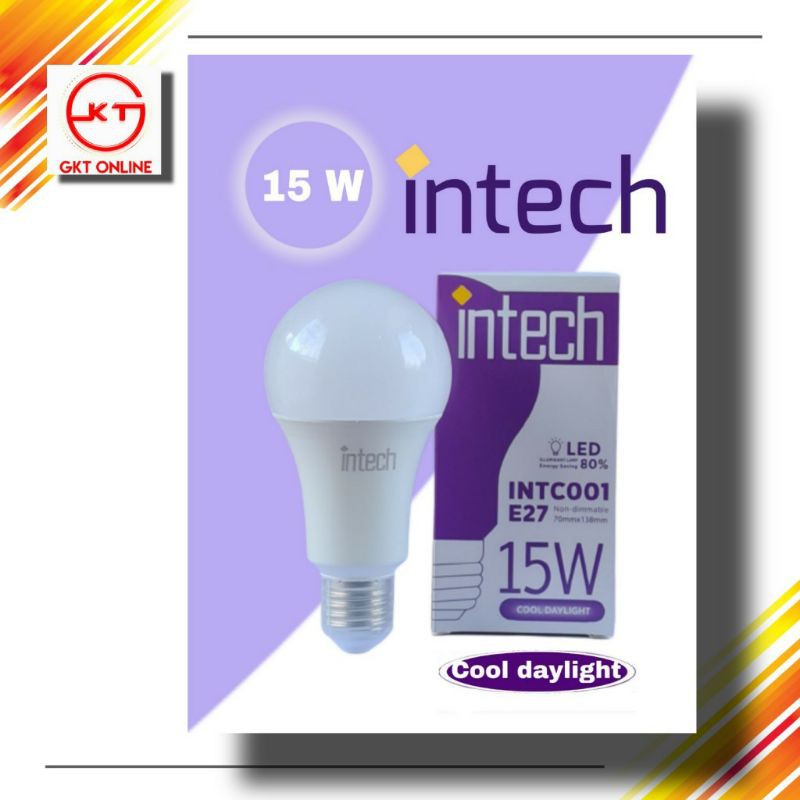 Jual Lampu LED Bohlam Bulat Intech 15 Watt / Lampu Bohlam LED Cahaya ...