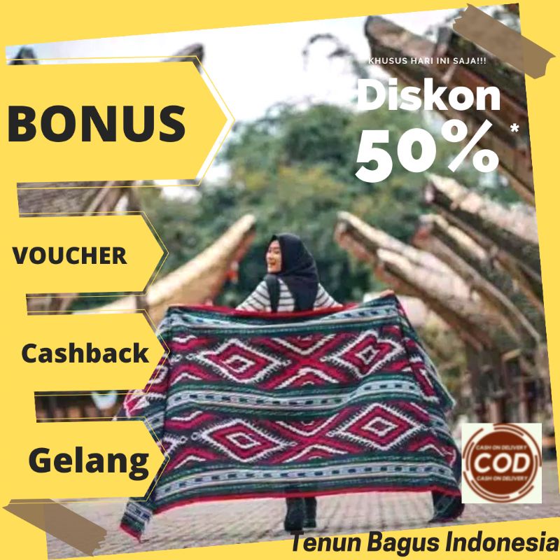 Jual Kain Batik Tenun Ikat Blanket Etnik Troso Jepara Motif Dayak Kalimantan Asmat Toraja Ntt ...