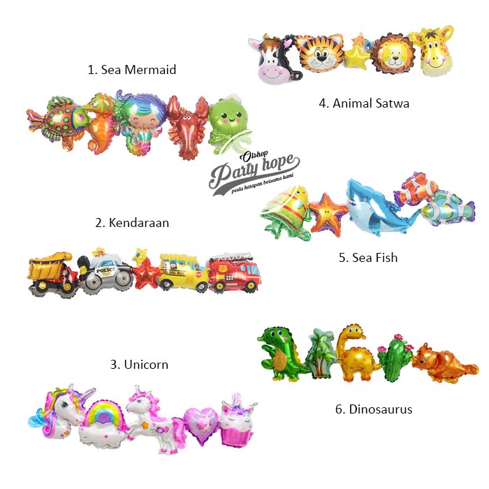 Jual Balon Foil Karakter Sambung / Balon Karakter Sambung / Balon ...