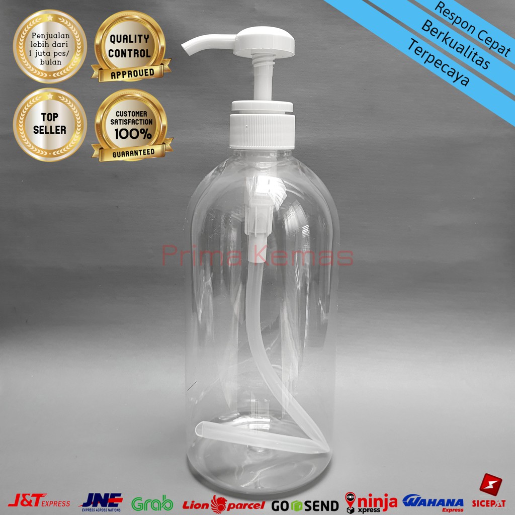 Jual Botol Pump 1 Liter - botol sabun - botol sanitiser - Botol 1000 ml Pump Lotion 33/410 Putih ...