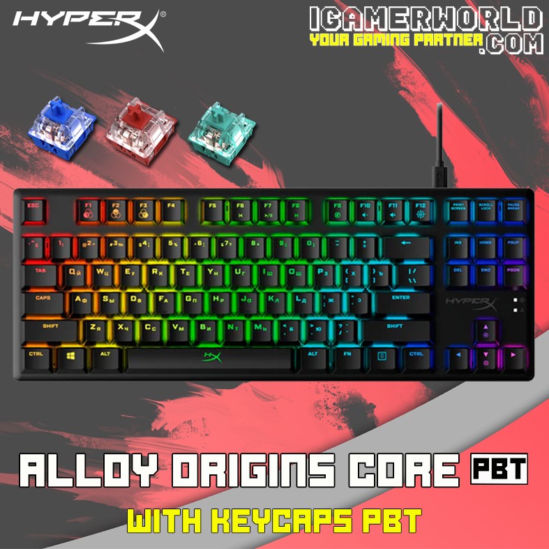 Jual HyperX Alloy Origins Core PBT Keycaps TKL Mechanical Gaming ...