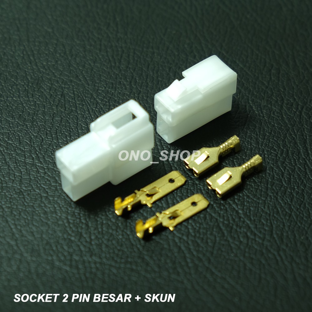 Jual Socket Kabel 2 Pin Besar ( Set + Skun ) | Shopee Indonesia