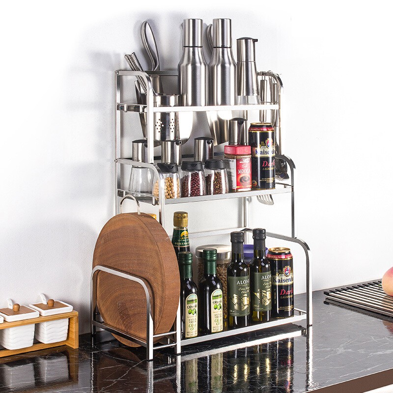 Jual Rak Bumbu Stainless Steel 3 Tingkat Rak Dapur Rak Penyimpanan ...