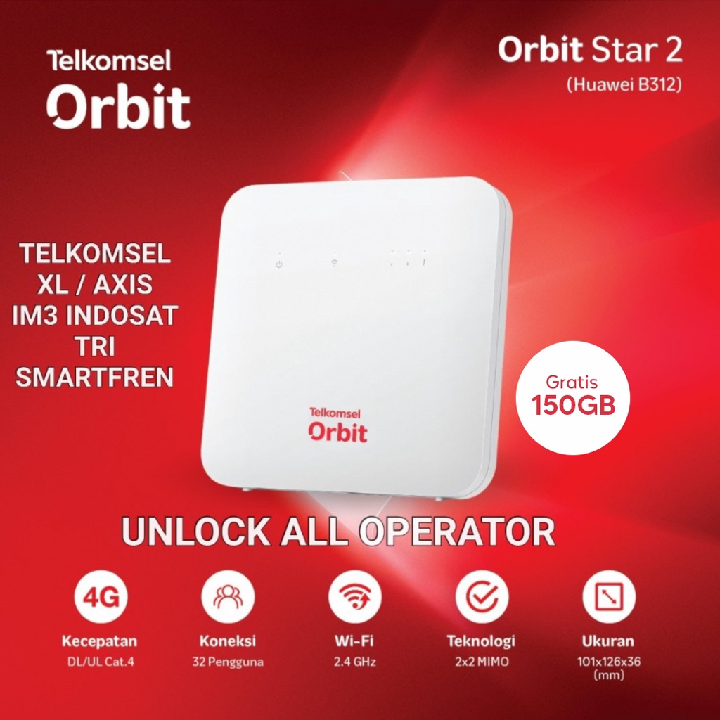 Jual Huawei B312 Modem Wifi Router 4G Telkomsel Orbit Star 2 | Shopee ...