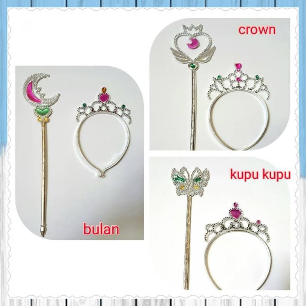 Jual BANDO MAHKOTA TONGKAT PERI SILVER ANGEL WAND PRINCESS CROWN ...
