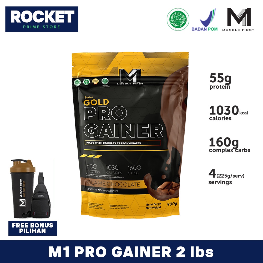 Jual M1 Muscle First Pro Gainer Susu Gainer Mass 2 lbs 900 gr Rasa ...
