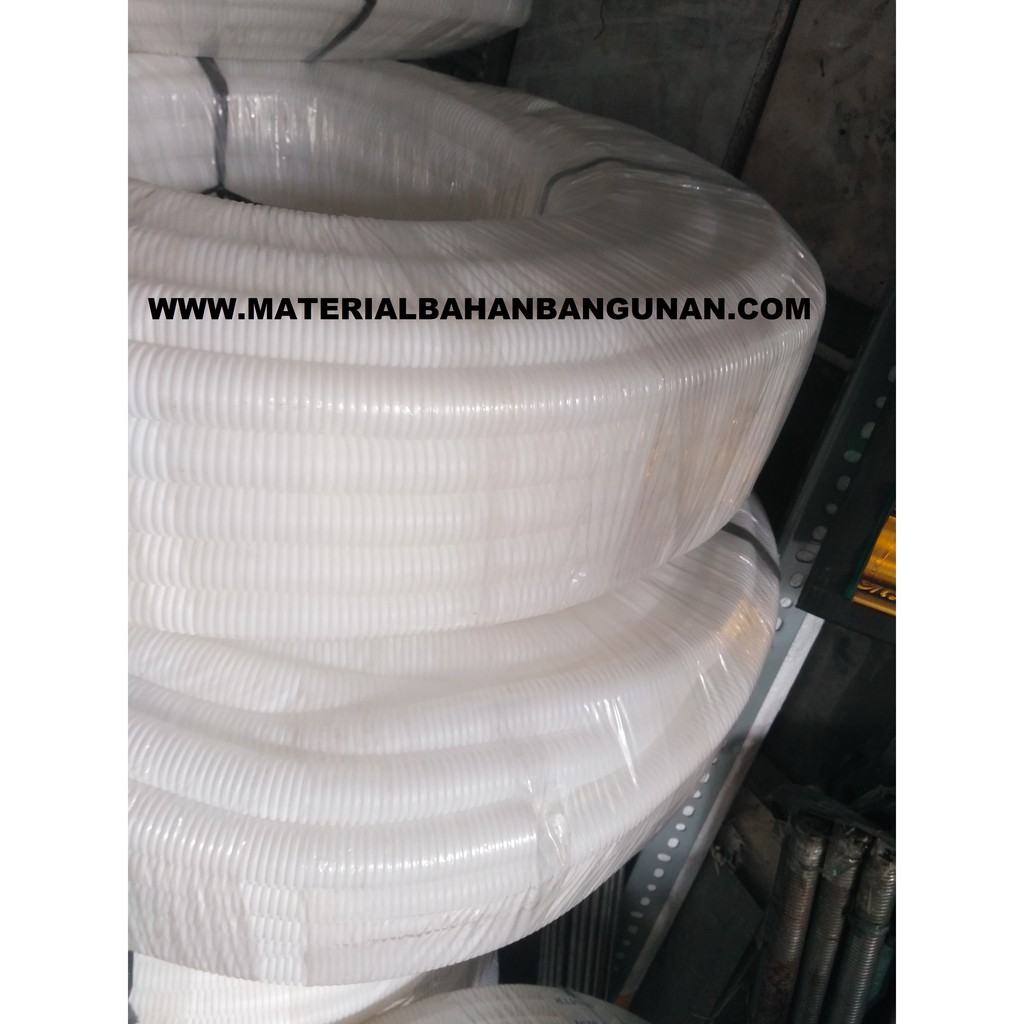 Jual jual per meter selang flexible putih 1 inch pipa listrik drainase ...