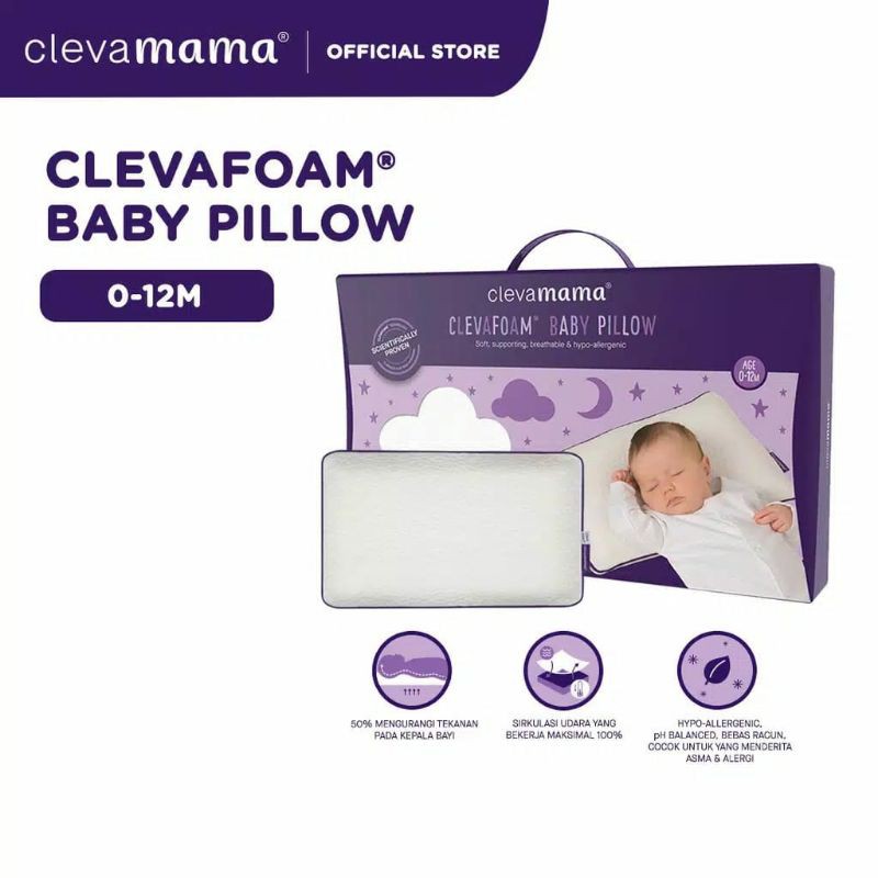 Jual ClevaMama ClevaFoam Baby Pillow | Shopee Indonesia
