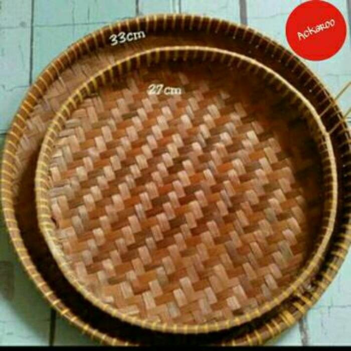 Jual Tampah 35cm, nampan, nampah, piring bambu, lalapan, tampah bambu ...