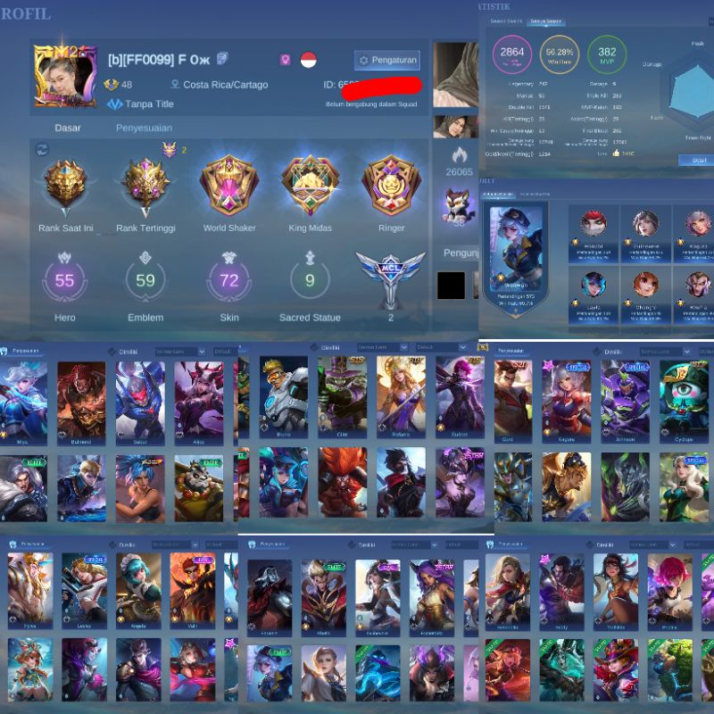 Jual JUAL AKUN ML MURAH | Tier Legend Ex Mytic | Shopee Indonesia