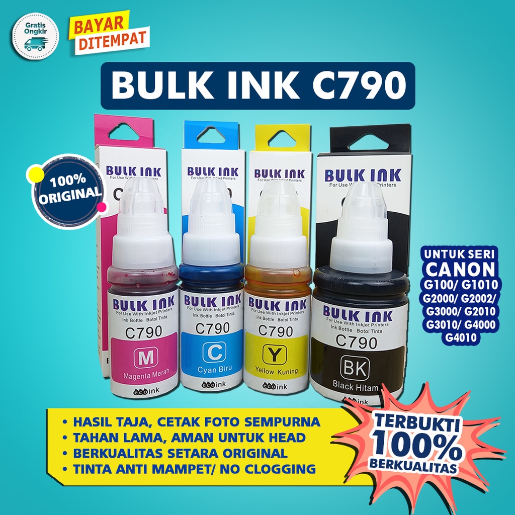 Jual BULK INK Tinta Canon GI-790 GI790 C790 Printer G1000 G1010 G2000 ...