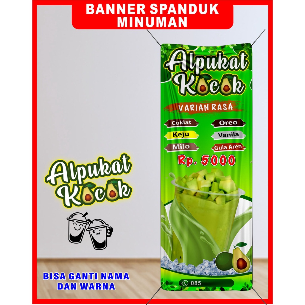 Jual Spanduk Alpukat Kocok, Banner minuman Alpukat Kocok ukuran 60 x ...