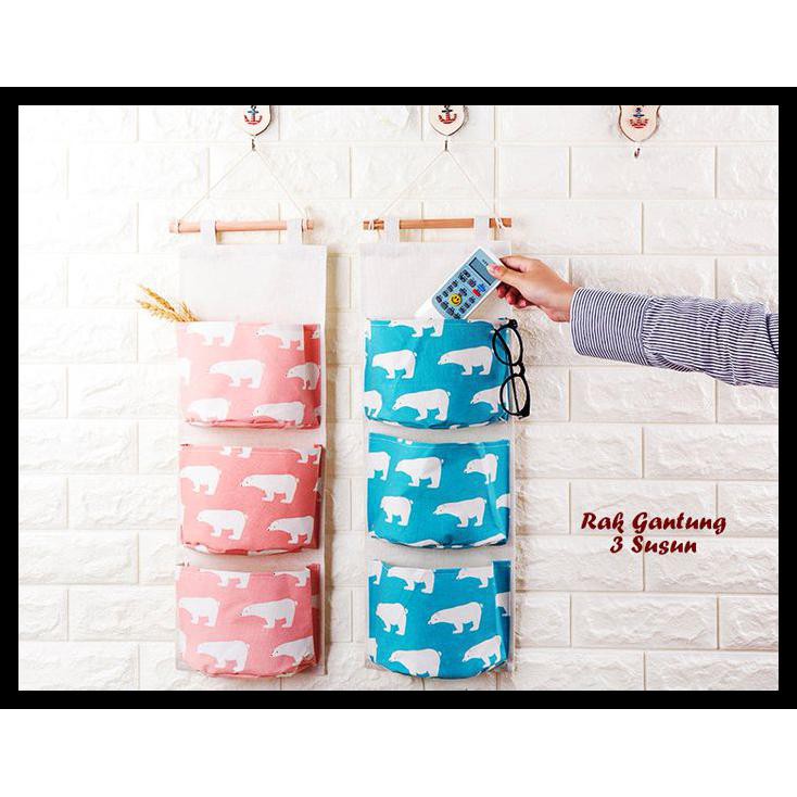 Jual Rak Gantung 3 Susun (Dilengkapi Tali Dan Kayu) | Shopee Indonesia