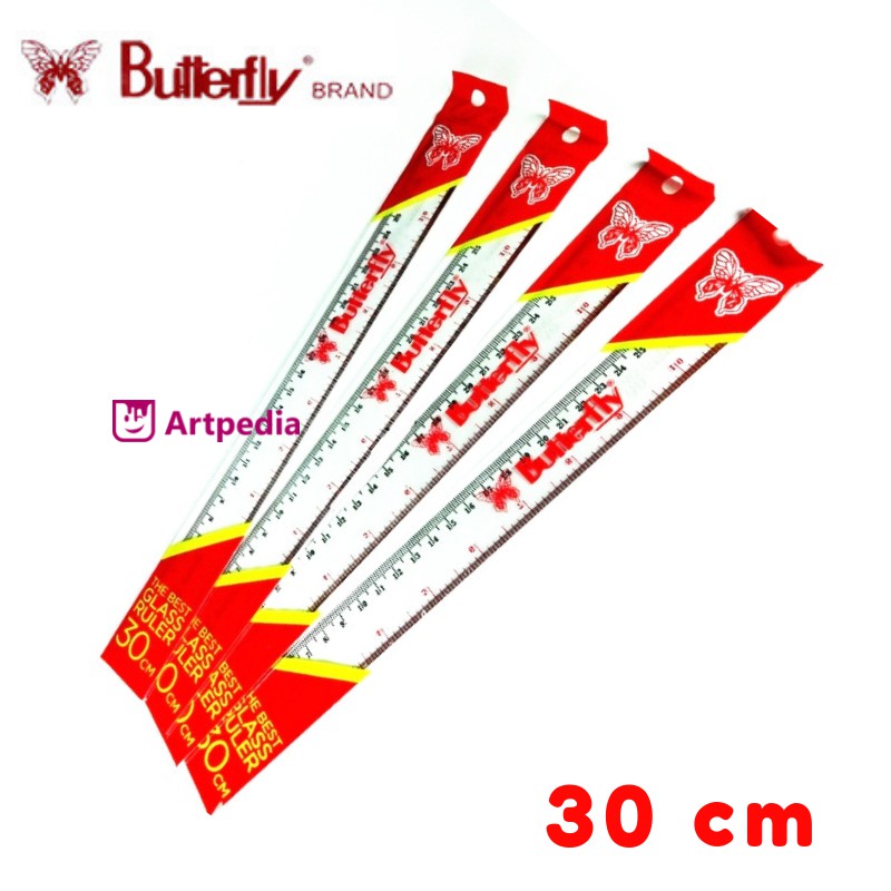 Jual Penggaris Butterfly 30cm / The Best Acrylic Ruler 30 cm ...