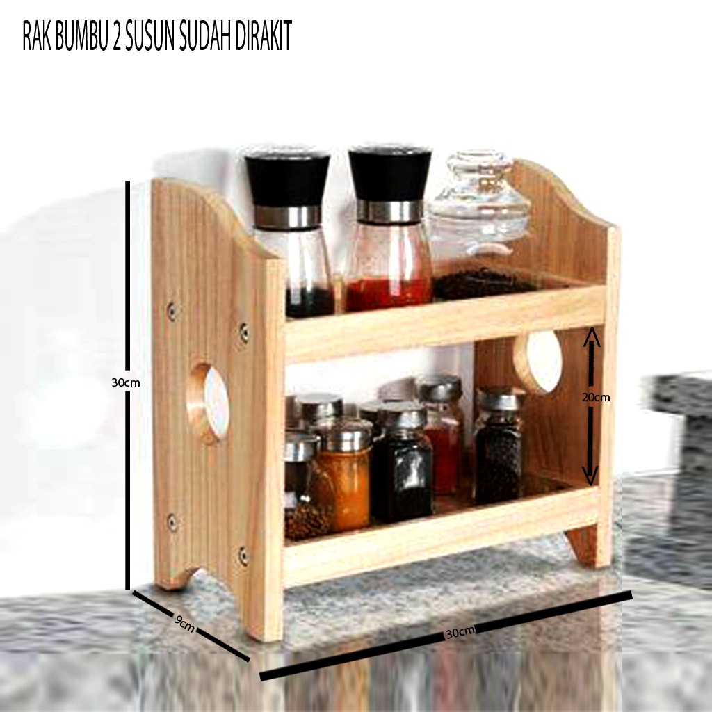 Jual Rak Bumbu Dapur 2 Susun Estetik | Shopee Indonesia